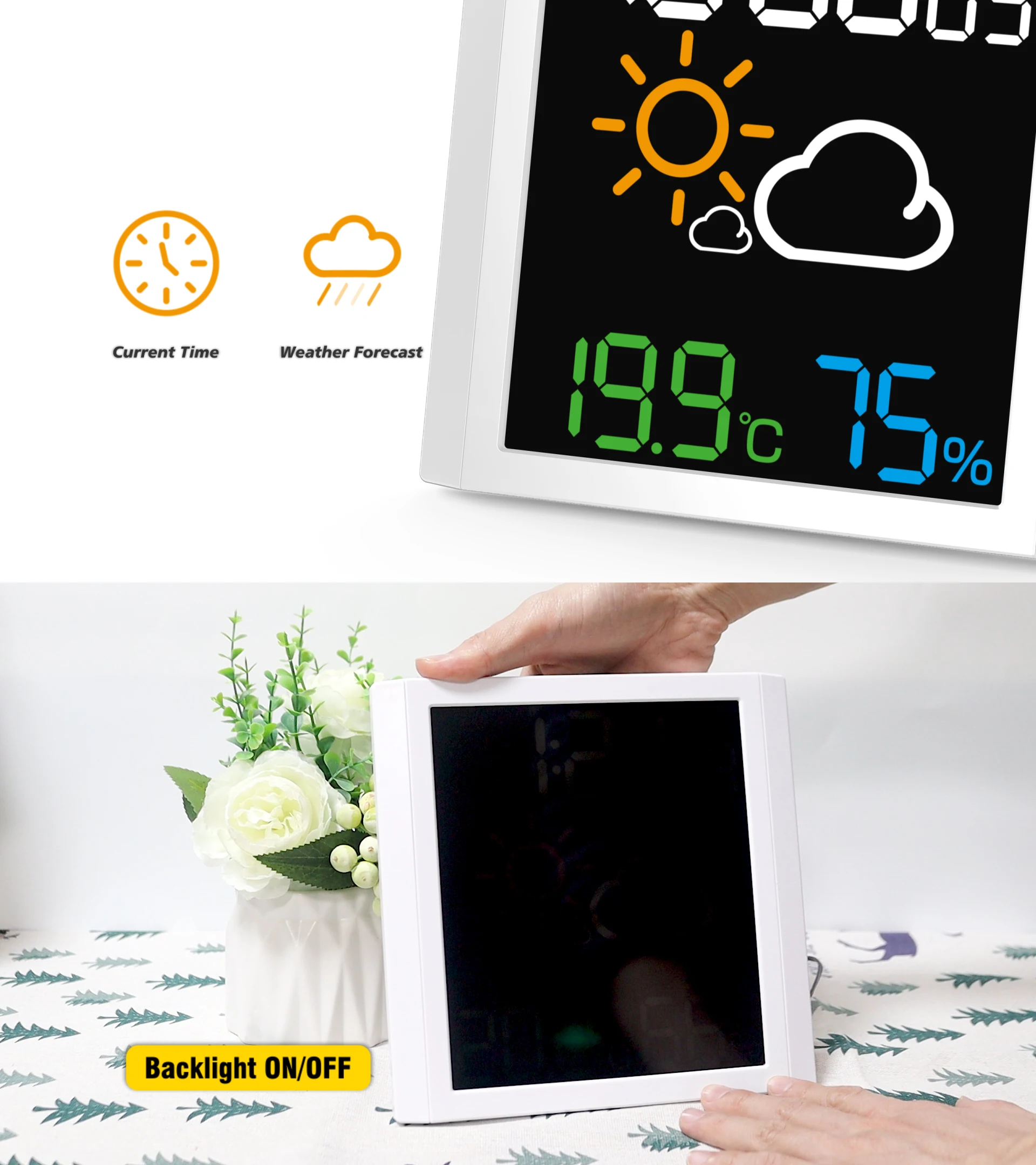 Ewetime Color Big Size Wall Digital Clock Digital Wall Clock Display ...