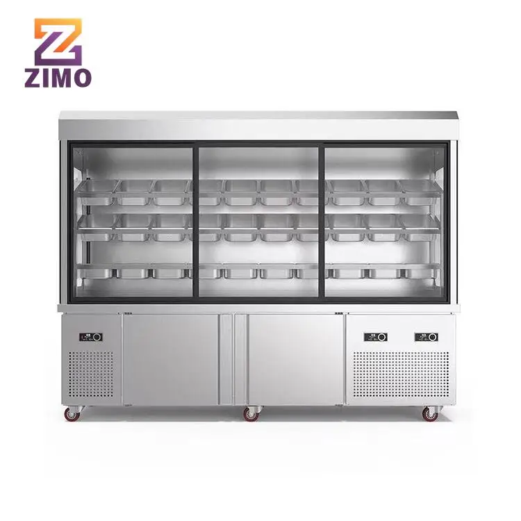 Malatang Salad Bar Upright Showcase Display Cooler Chiller Cooler ...