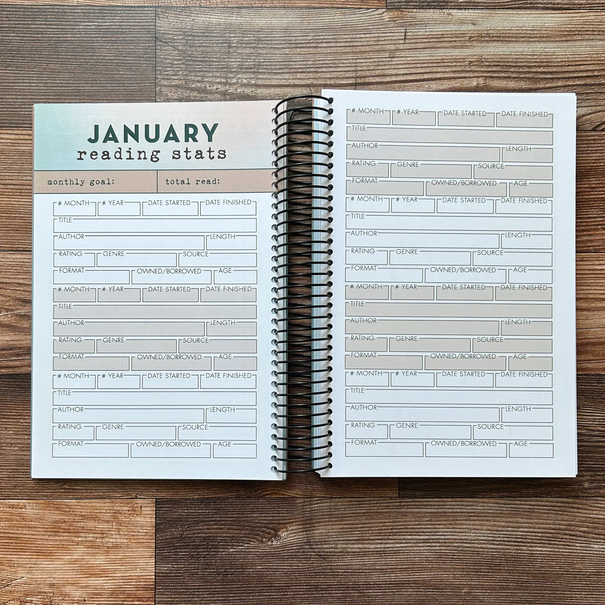 2024 2025 Reading Tracker Book Log Bibliophile Notebook Reader Stats ...