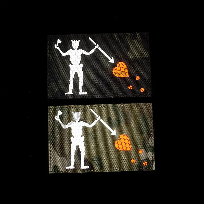 Blackbeard Pirate Flag Ir Infrared Reflective Tactical Patch With Hook ...