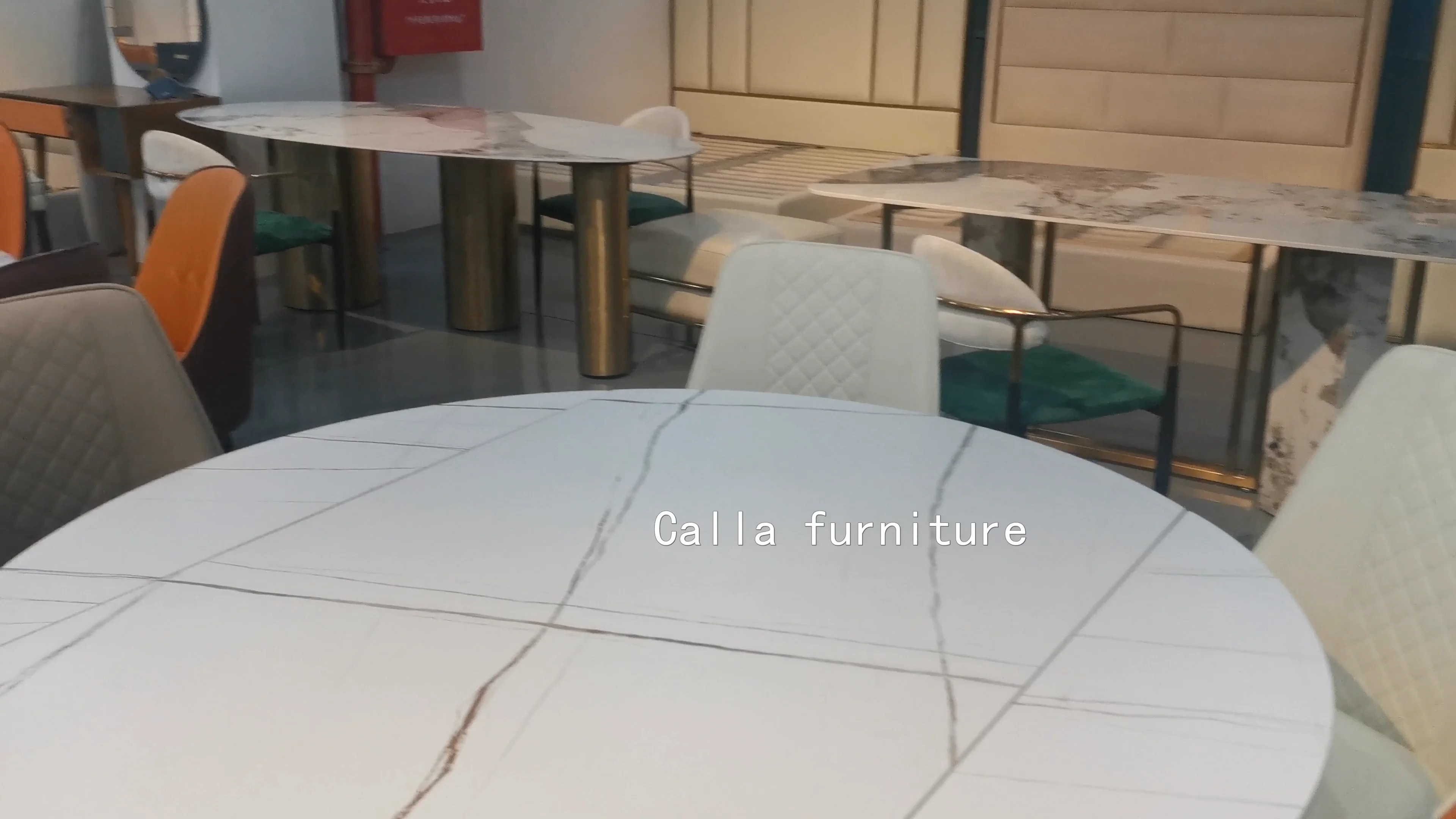 Modern Luxury Gold Stainless Steel Frame Large Rectangular Dining Table ...