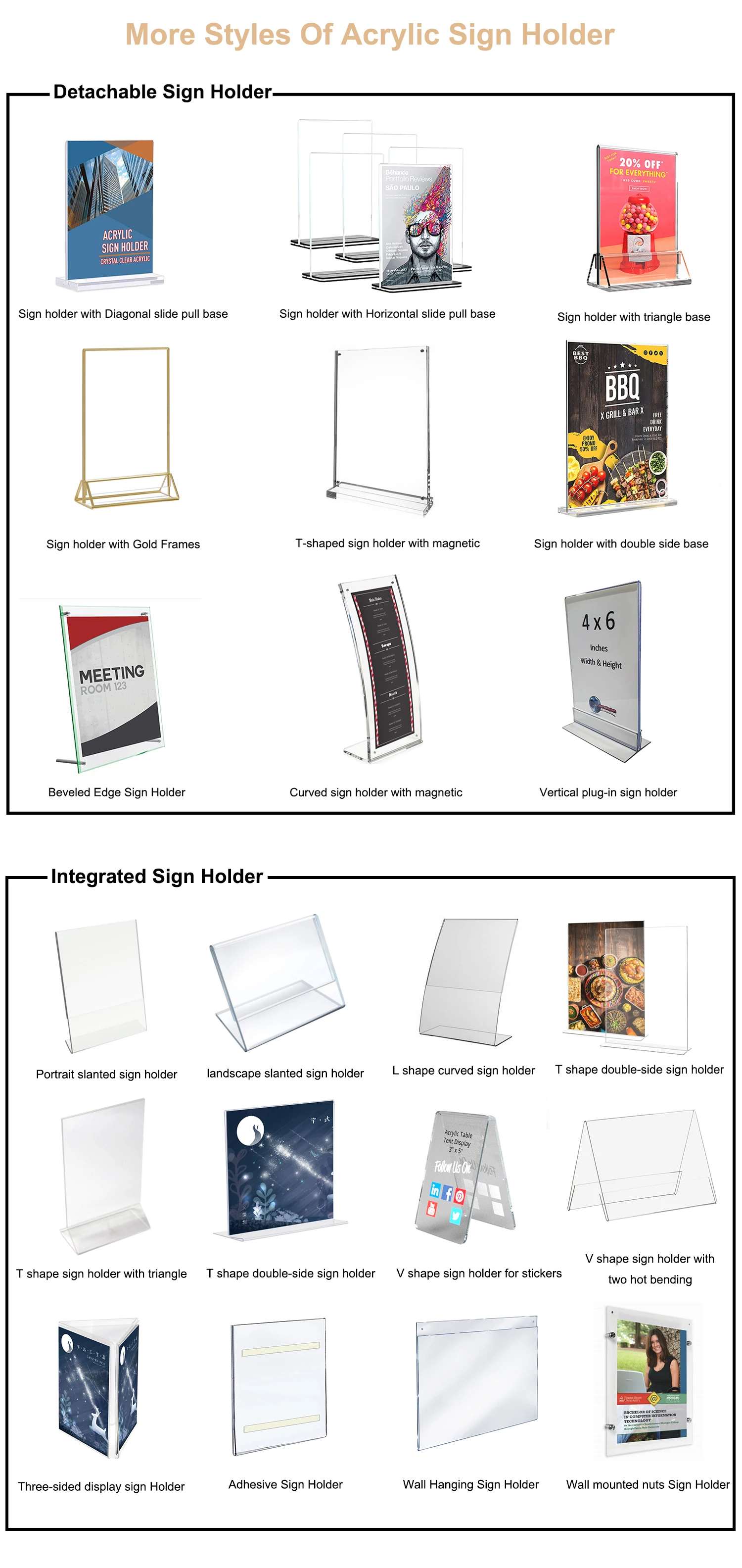 Acrylic Advertising Poster Stands - Durable & Portable