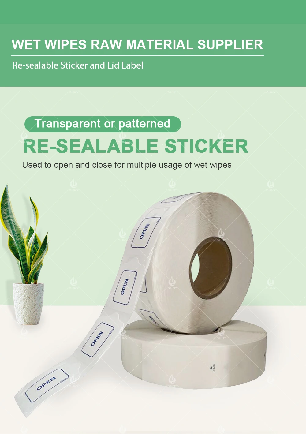 Custom Plastic Transparent Stickers for Resealable Wet Wipes