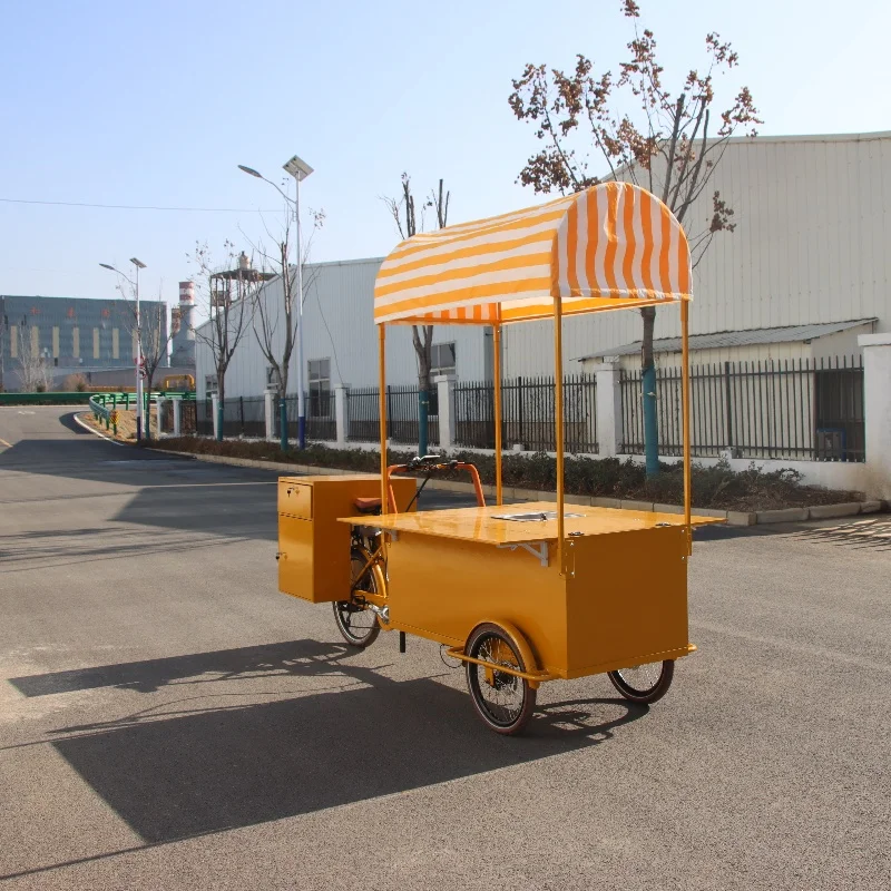 Outdoor 3 Wheels Coffee Kiosk With Solar Panel Ice Cream Cargo Cart ...