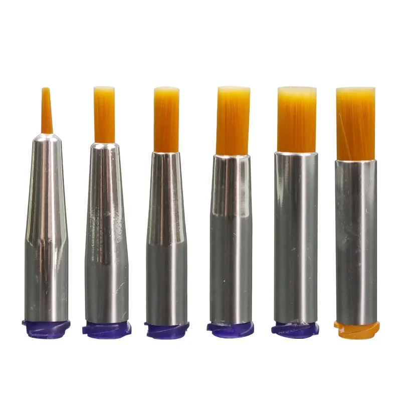 Hot Sale Nylon Hard Brush Head 21G Dispensing Needle Tips Round Brush ...
