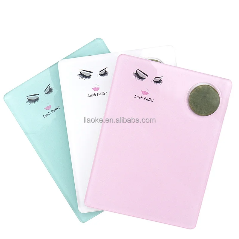 3 Colors Grafting Eyelash Display Pallet Printed Acrylic Jade Eyelash ...