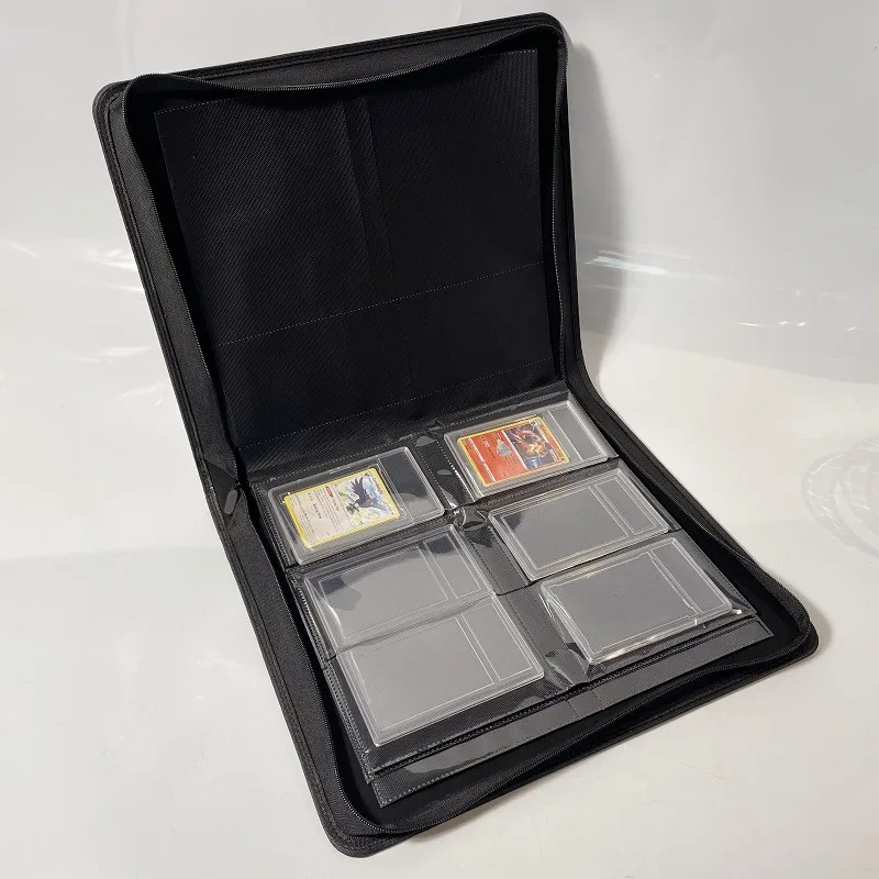 Black Pu Leather 6 Pocket Pp Clear Card Album Card Slab Protector ...