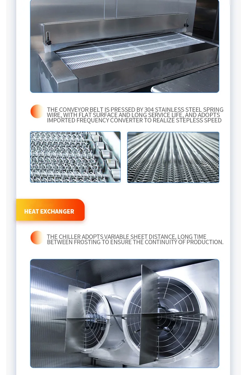 Iqf Tunnel Freezer With Solid Conveyor Belt For Seafood Fish - Buy ...