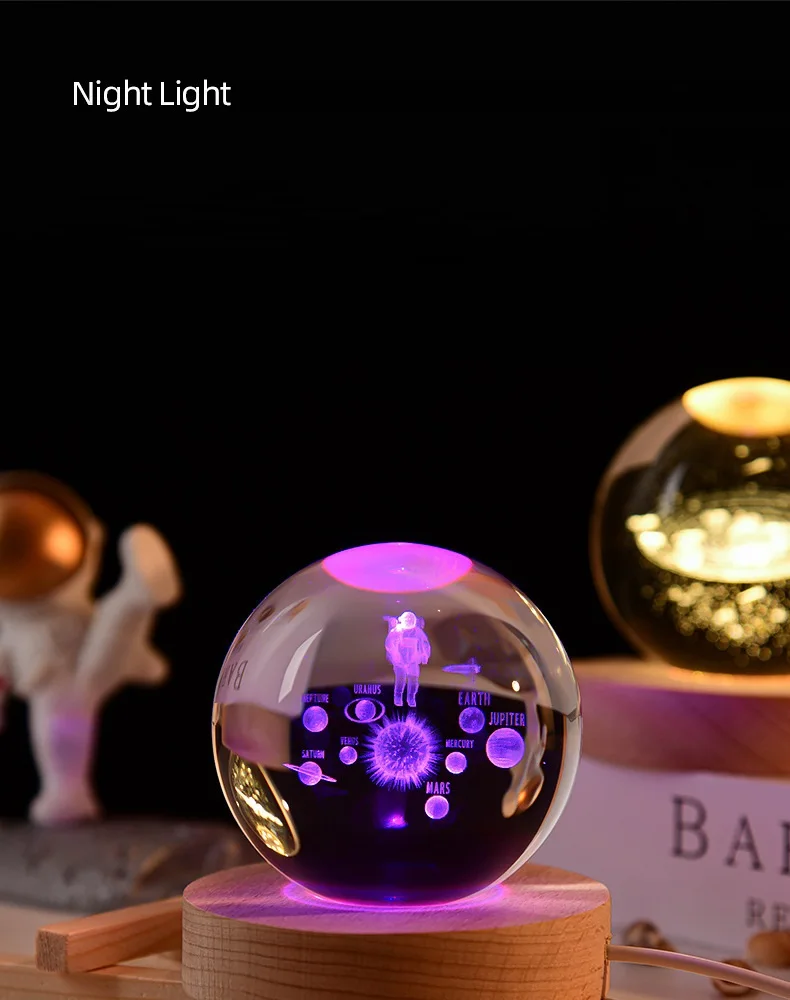 Honor Of Crystal Solar System Galaxy Ball 3d Laser Transparent Crystal ...