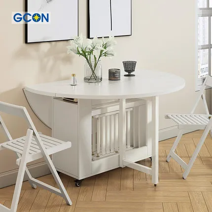 Foldable Round Dining Table - Expandable for 4-6 People