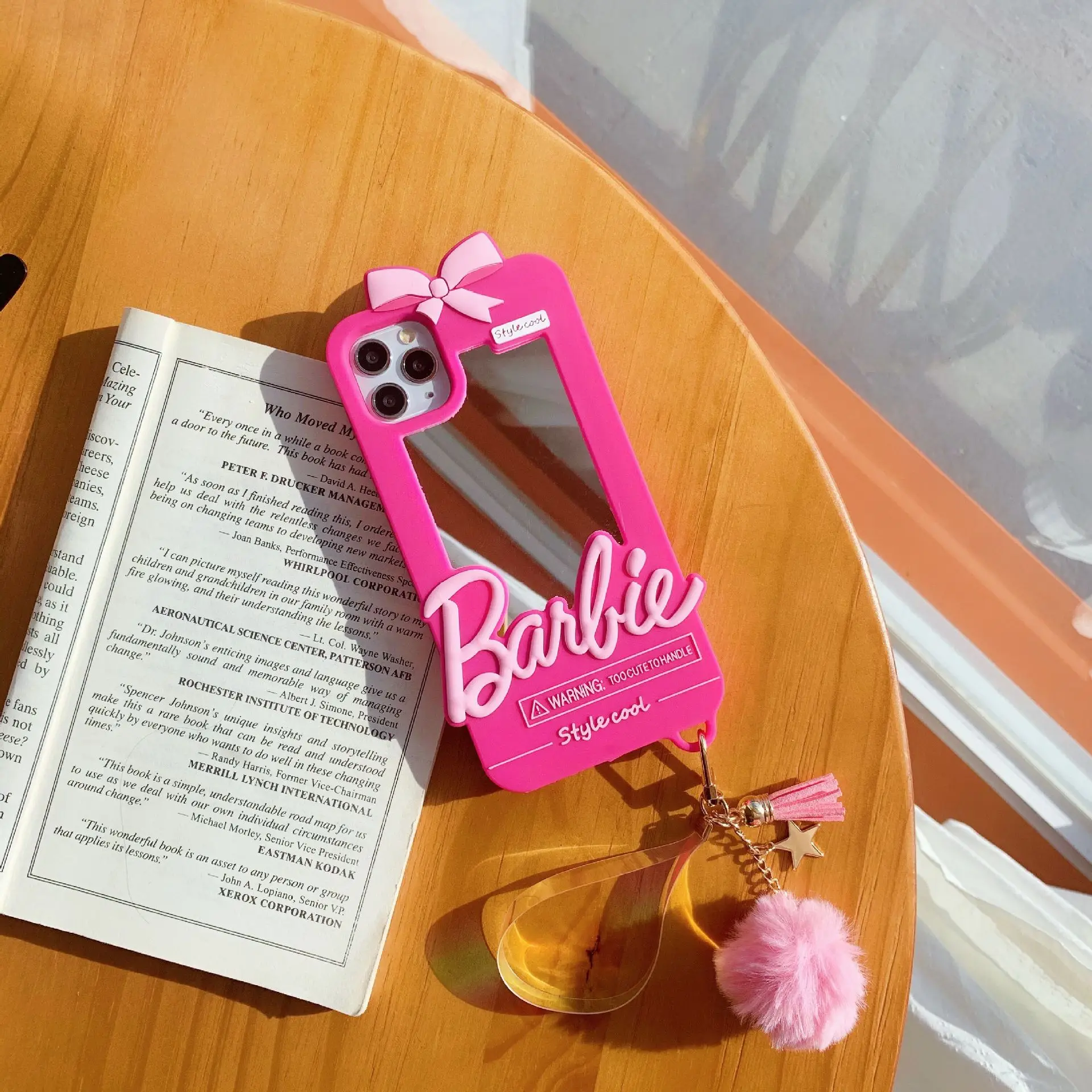 Luxury Girl Lovely Pink Mirror Barbie Cell Phone Case For Phone 14 13 ...