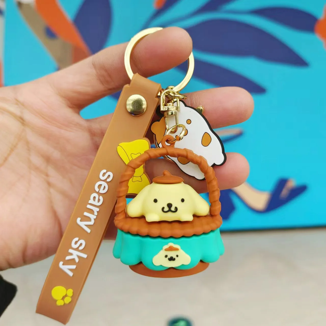 Hot Kawaii Kuromi Melody Cinnamoroll Hello Kitty Pompompurin Key Chain ...