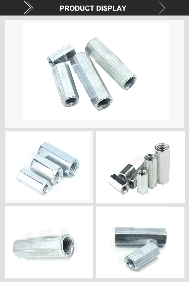 Galvanized Circular Shape Joint Nut Hexagonal Extension Nut Screw Link ...