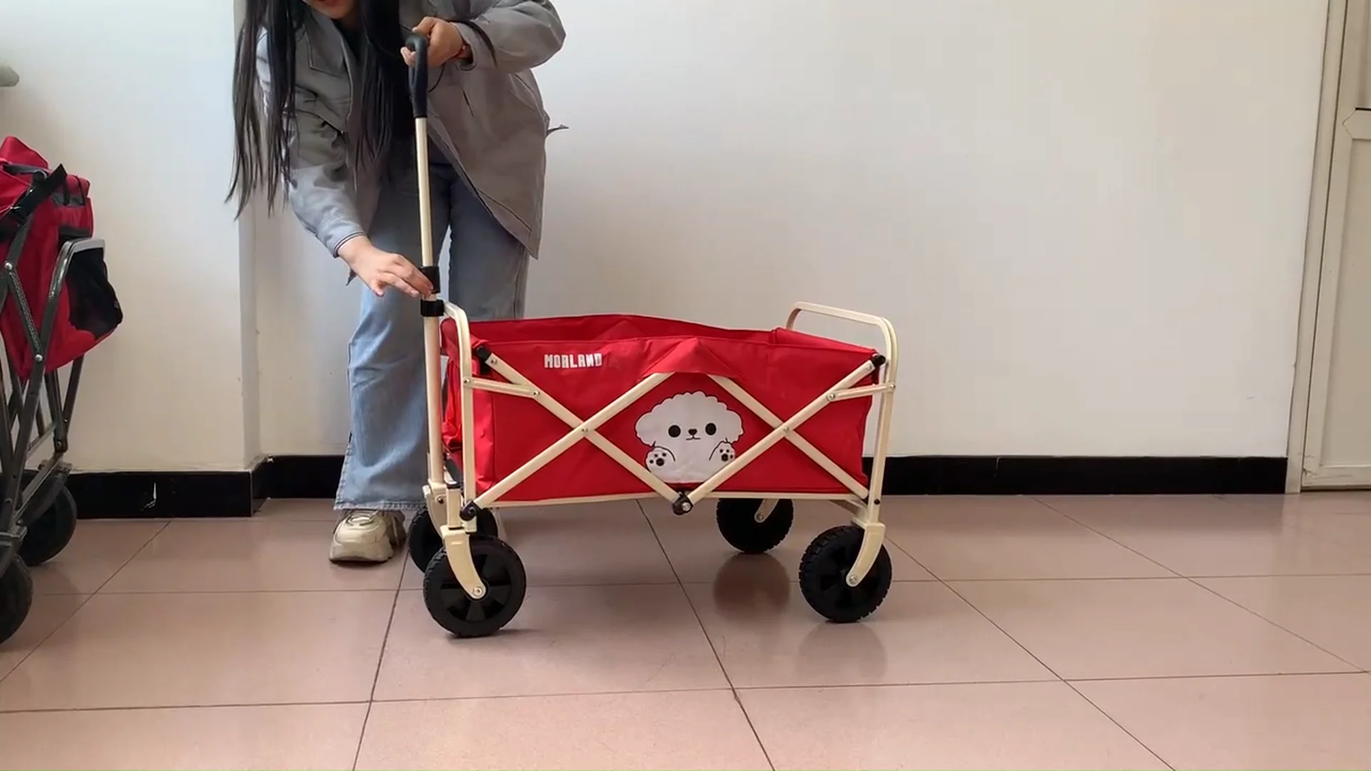 Tmfw004 Hand Pull Camping Garden Trolley Mini Folding Outdoor Cart ...