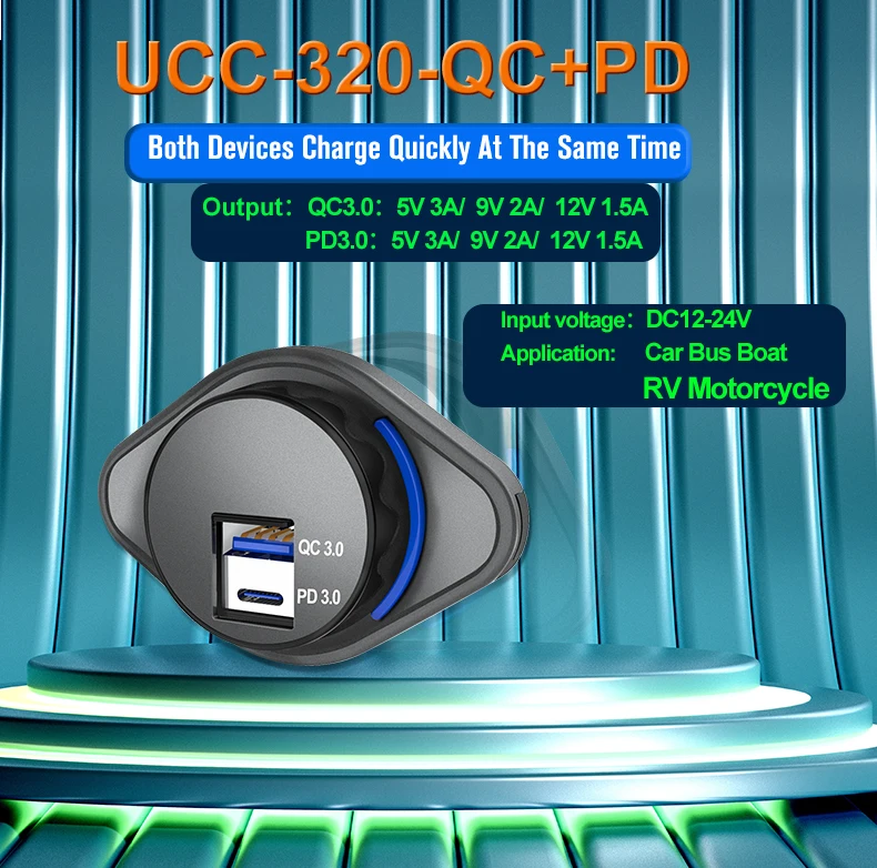 Surface Mount Automotive Camping Car Usb 12v Qc3.0 Quick Charging Panel ...