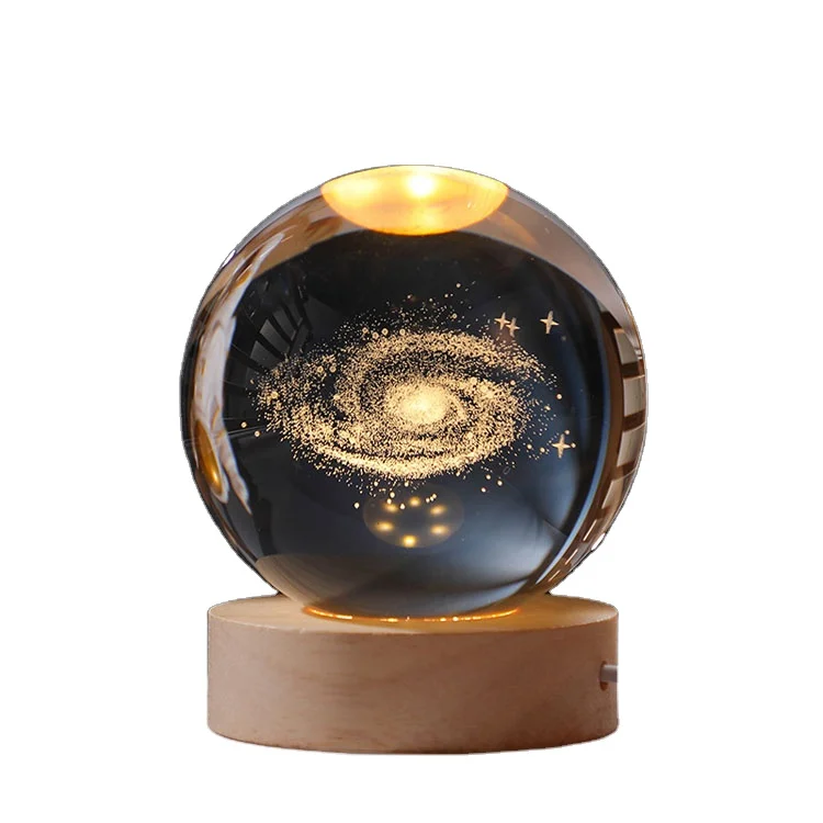 Wholesale Gifts Wooden Led Light Wooden Base Stand Galaxy 3d Solar ...