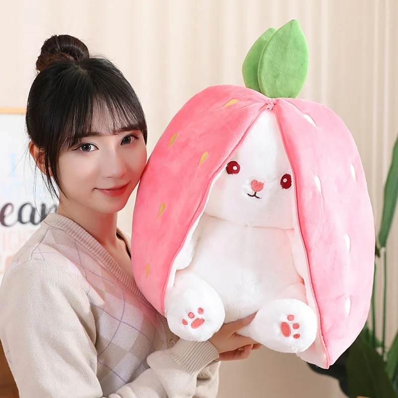 Cute Soft Toys Reversible Transformed Into Little Rabbit Fruit ...