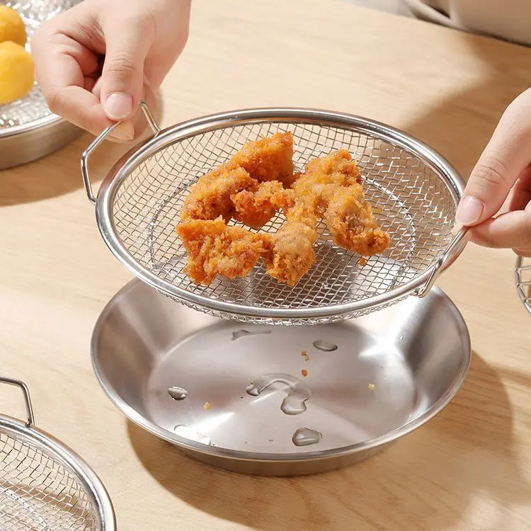 Multi-purpose Stainless Steel Drain Rack Round Fryer Tray And Filter ...