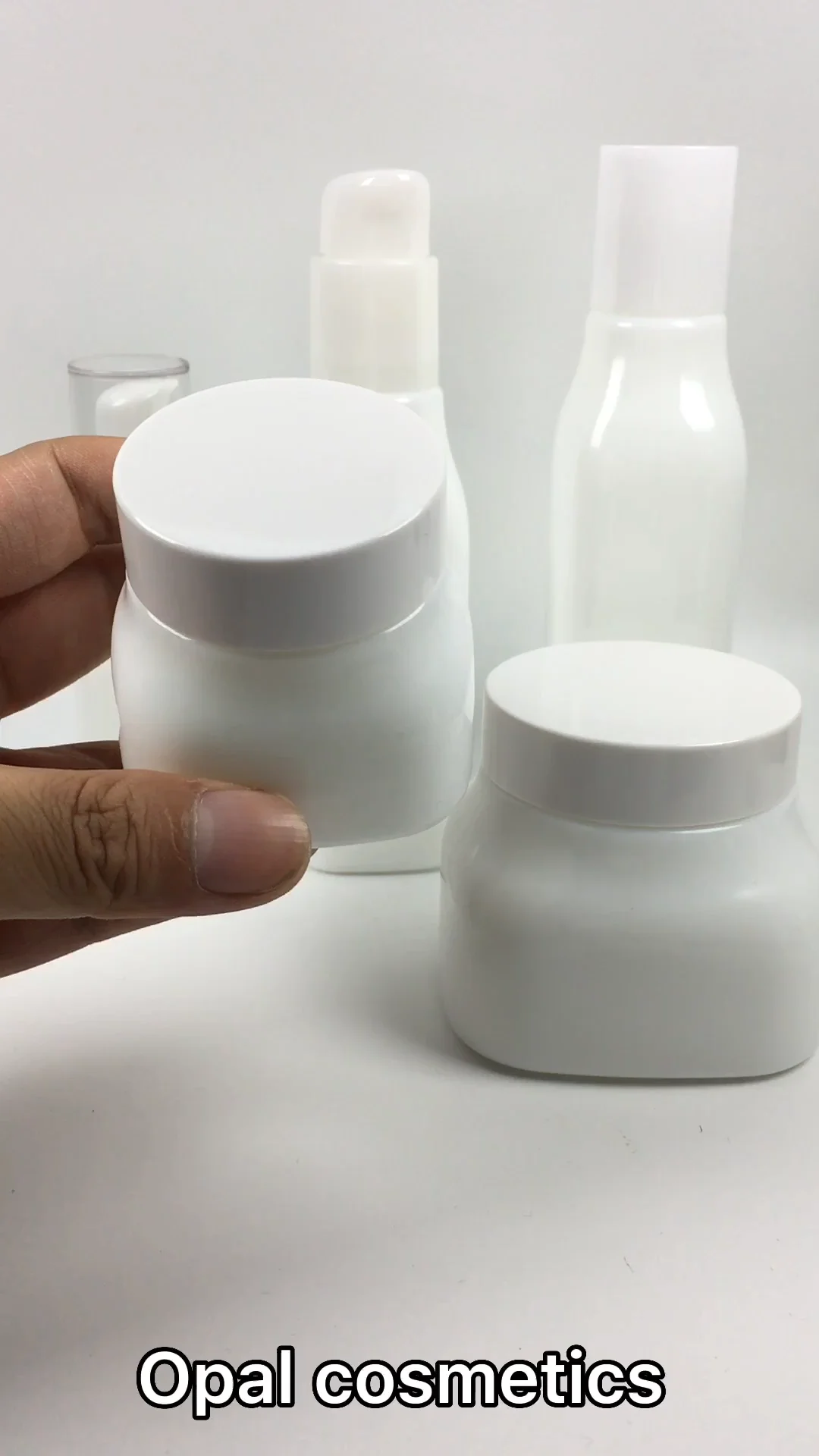 Opal White Glass Cosmetic Jars 15g 30g 50g 100g 150g Face Cream Bottle Cosmetics Containers And ...