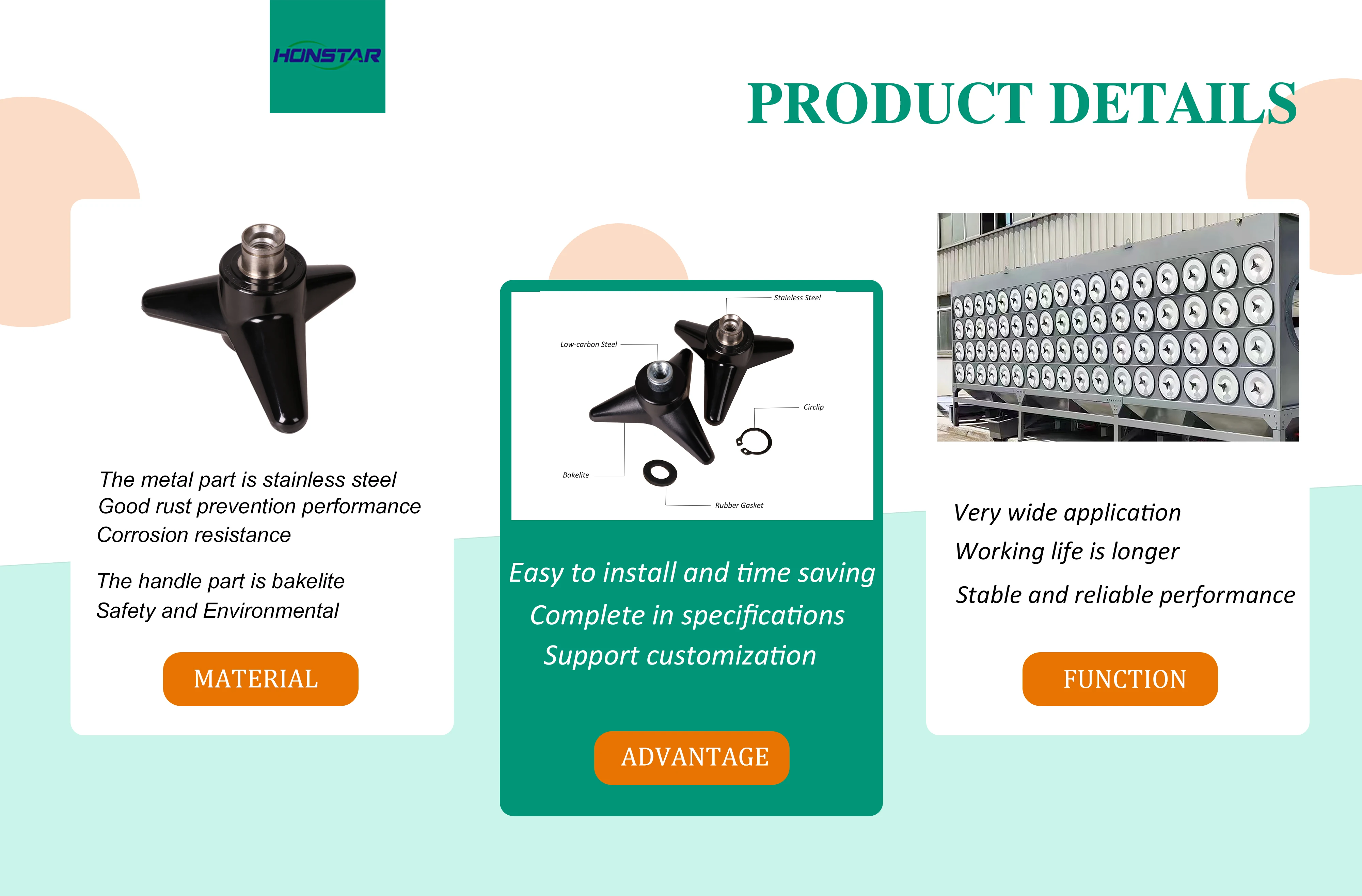 Industrial Stainless Steel M12 M14 Screw Thread Bakelite Triangle Hand ...