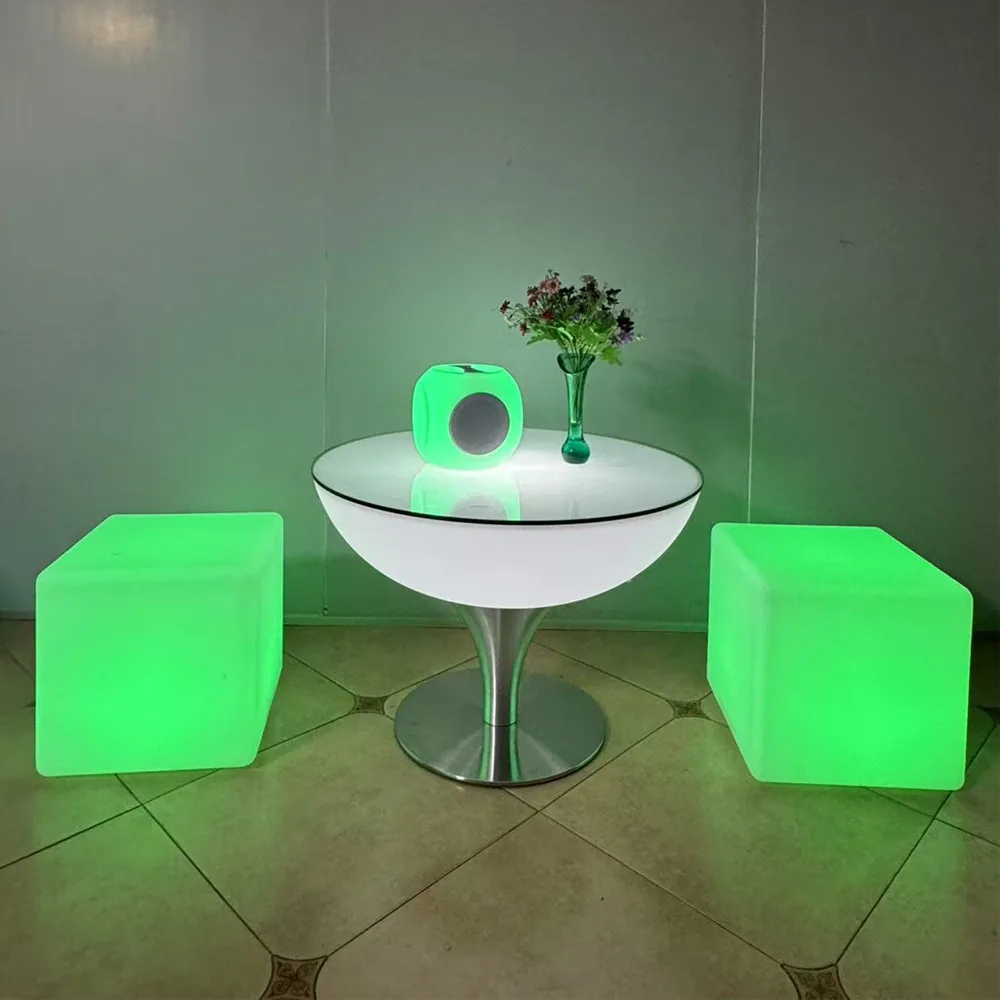 Contemporary LED Bar Cube Chair - Durable & Stylish