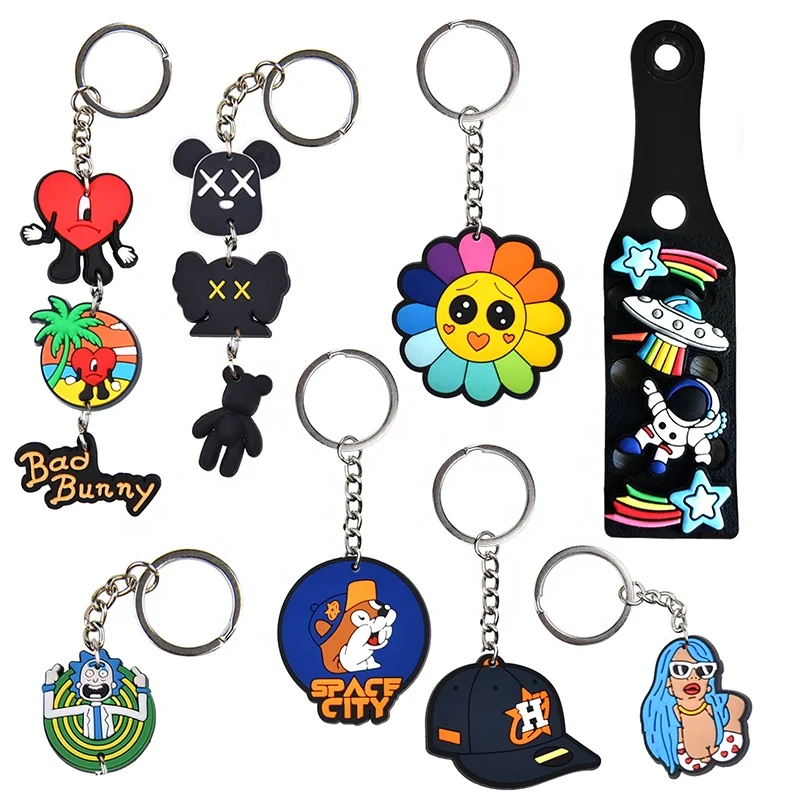 Promotional Pvc 3d Cute Silicone Keychains Kawaii Anime Designer Bad ...