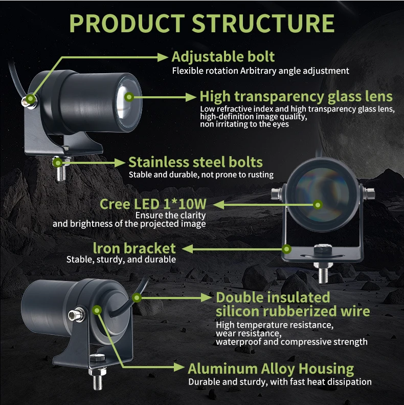 Customized Virtual Sign Projection Lamp Caution Warehouse Projector ...