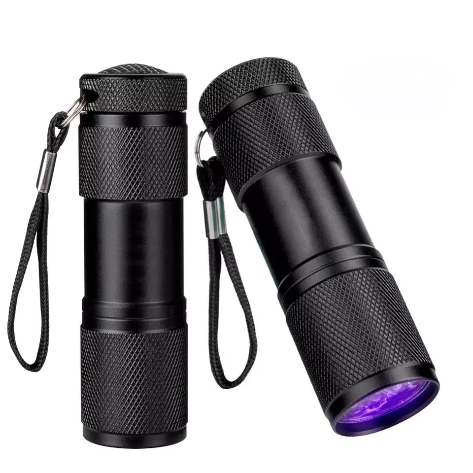 Small Flashlight 395nm 9 LED UV Torch - Portable & Efficient