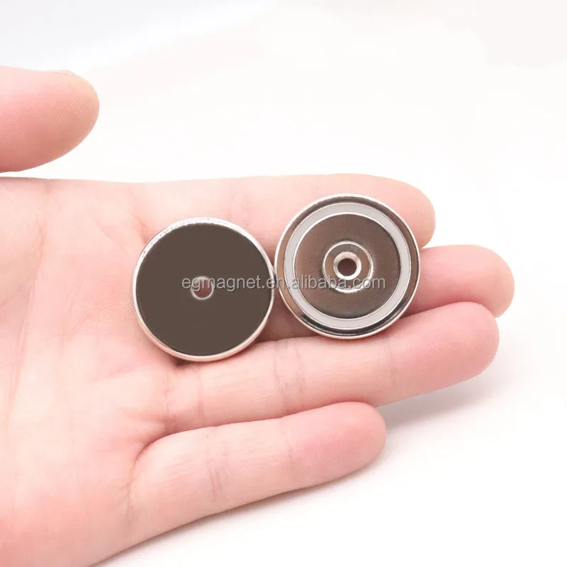 D16 D20 D25 D32 D36 D42 D48 D60 D75 Neodymium Pot Magnet With Flat ...