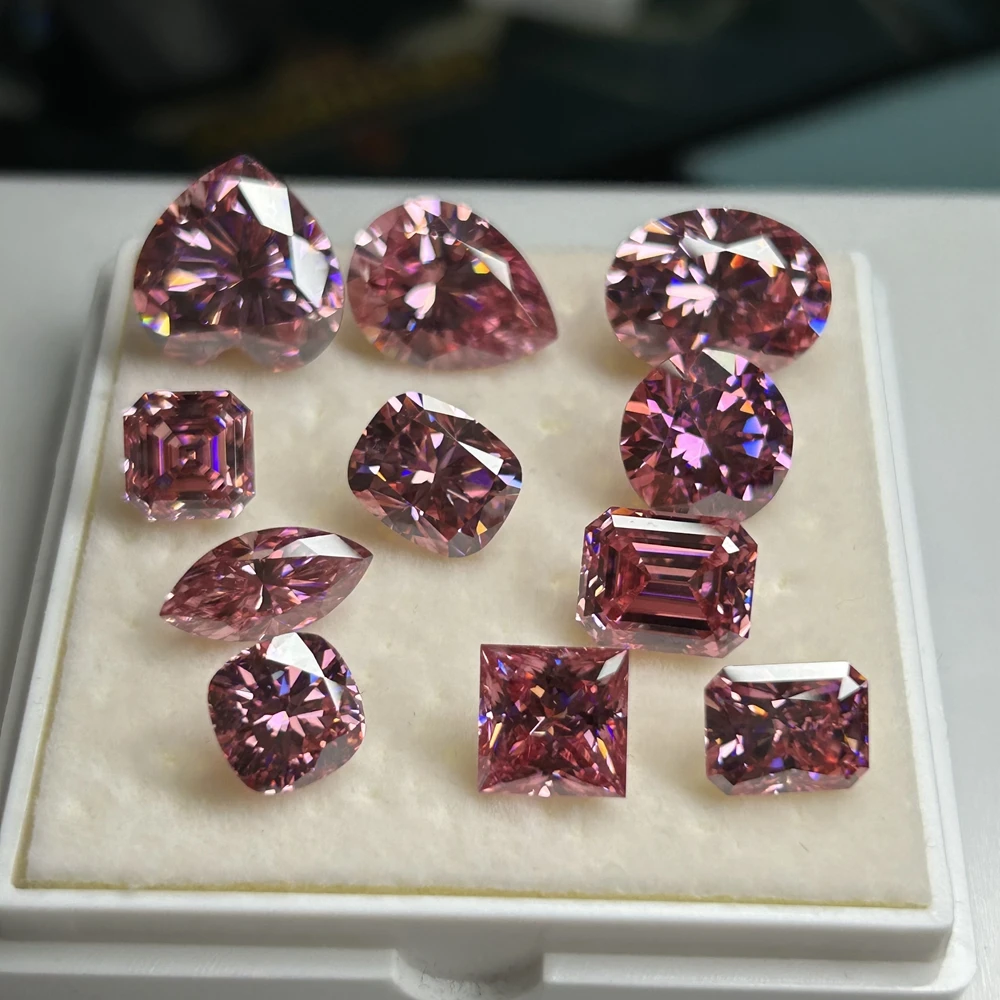 Pink Elongated Cushion Cut Lab Grown Moissanite Gemstone On Sale - Buy Elongated Cushion Cut Lab ...