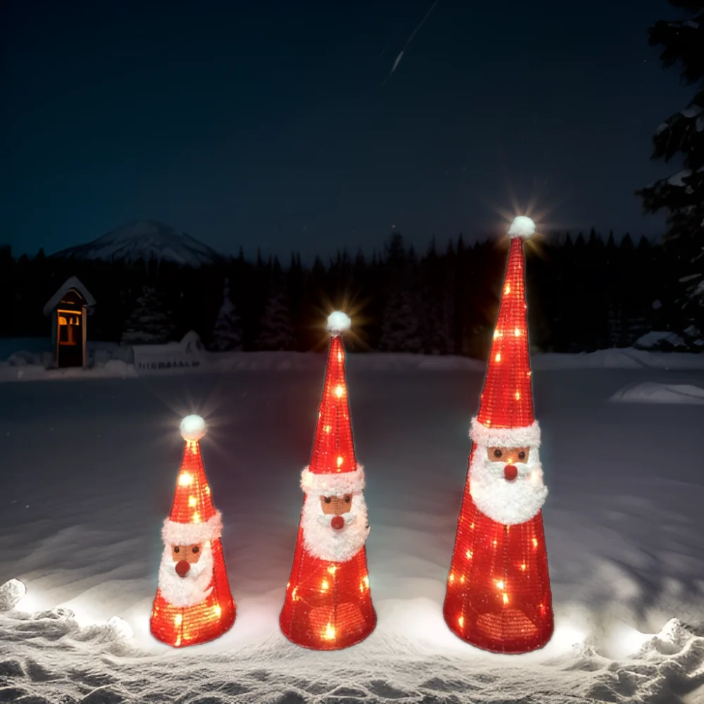 Outdoor/indoor Conical Santa Claus Led String Lights Holiday Decor ...