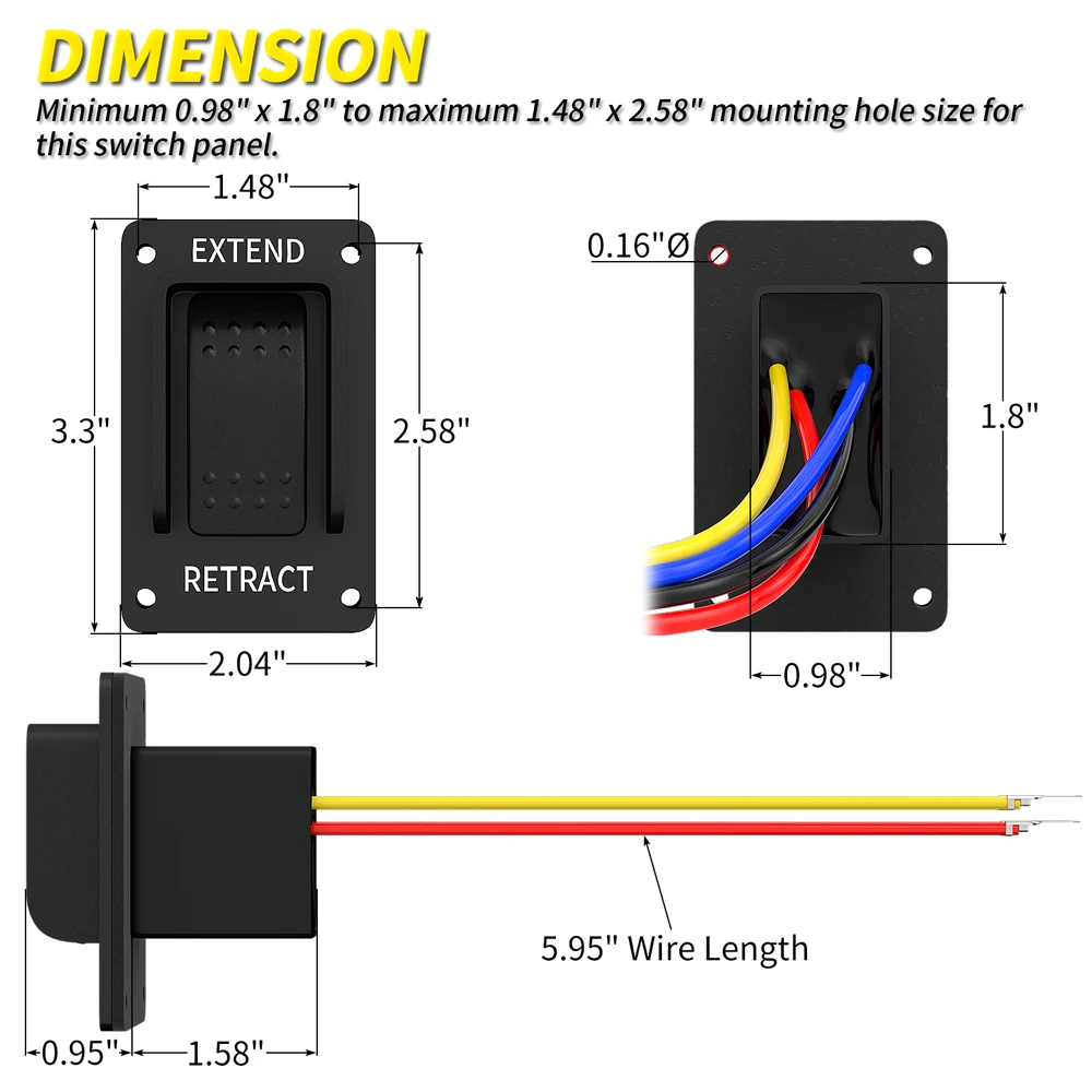 Reverse Polarity Switch 12v Dpdt Momentary 3 Position Rocker Switch ...