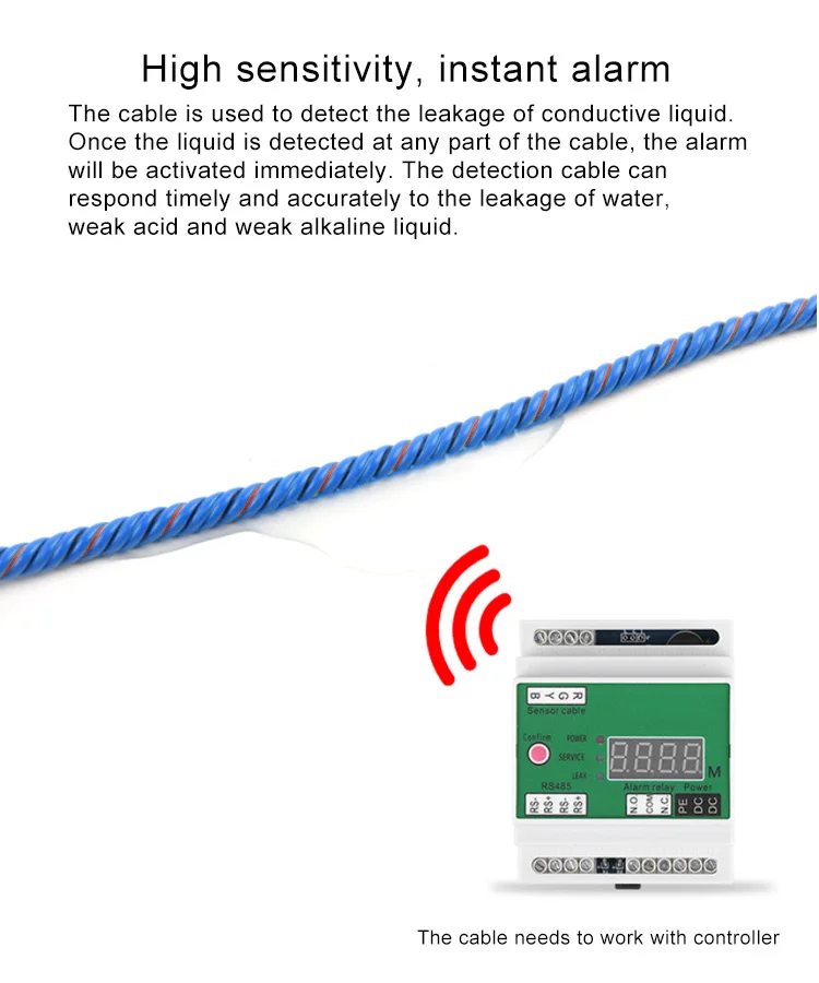 4 Cores Location Water Leak Detector Rope - Smart Home Security