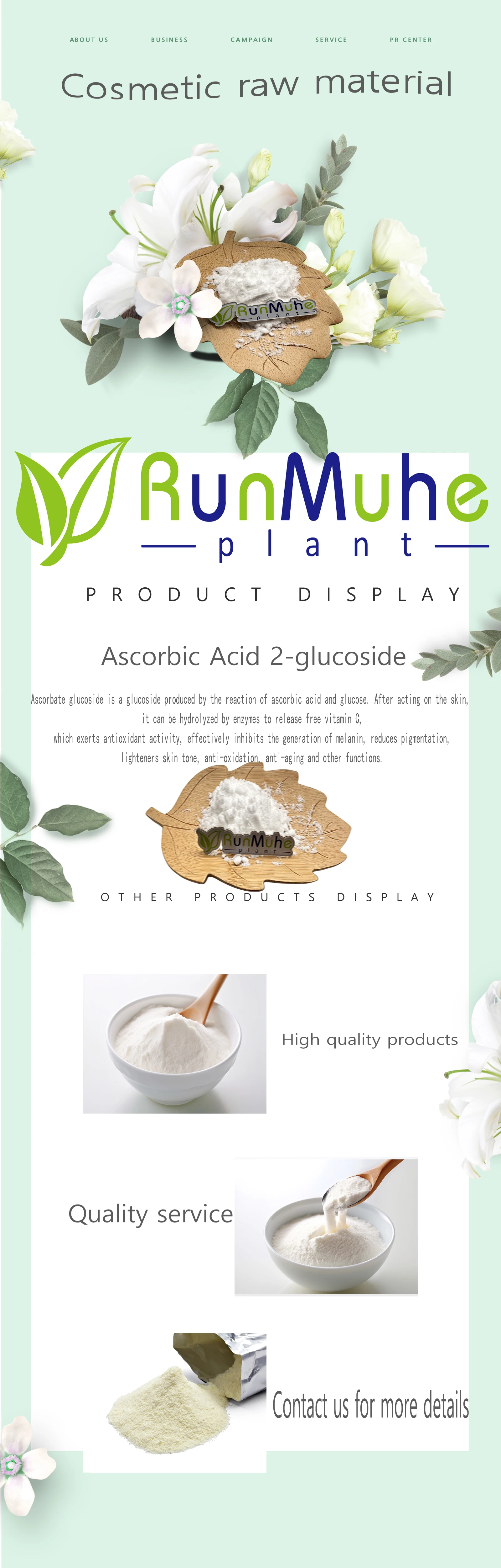 Factory Supply Cosmetic Grade Ascorbic Acid 2-glucoside Cas 129499-78-1 ...