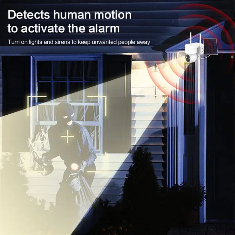 Jianvision 8-Channels Solar Powered PTZ 360 Degree Security Cameras ...