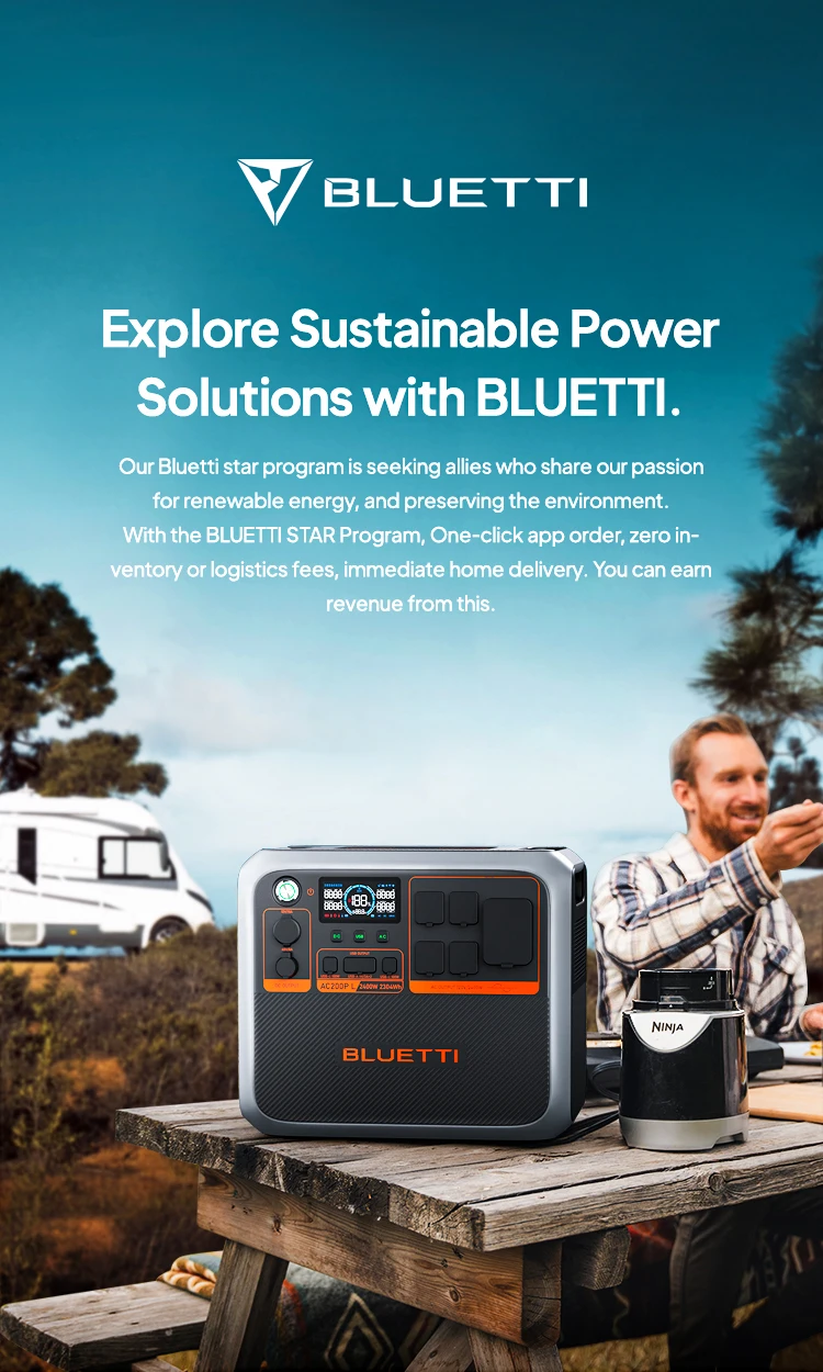 BLUETTI AC200PL Portable Power Station - 2400W Emergency Energy