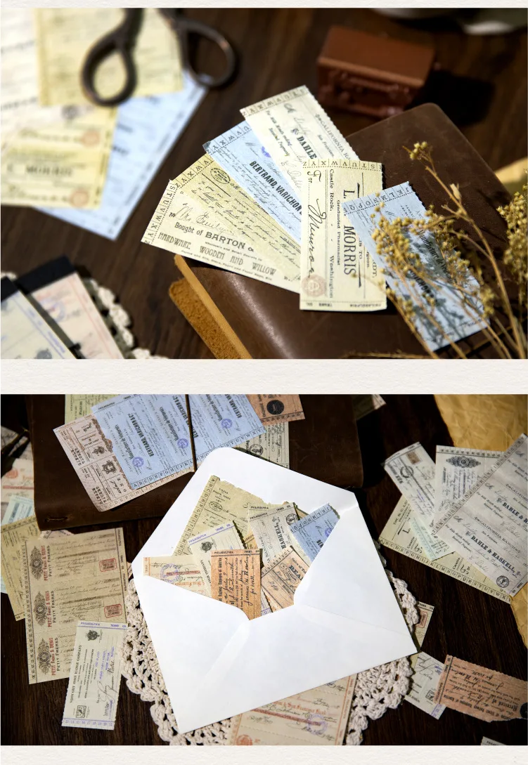 50pieces/pack Notepad Bill Collectors Series Vintage Journal Decorative ...