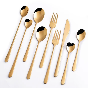 Wholesale Sus304 Stainless Steel Korea Cutlery Gold-plated Flatware ...