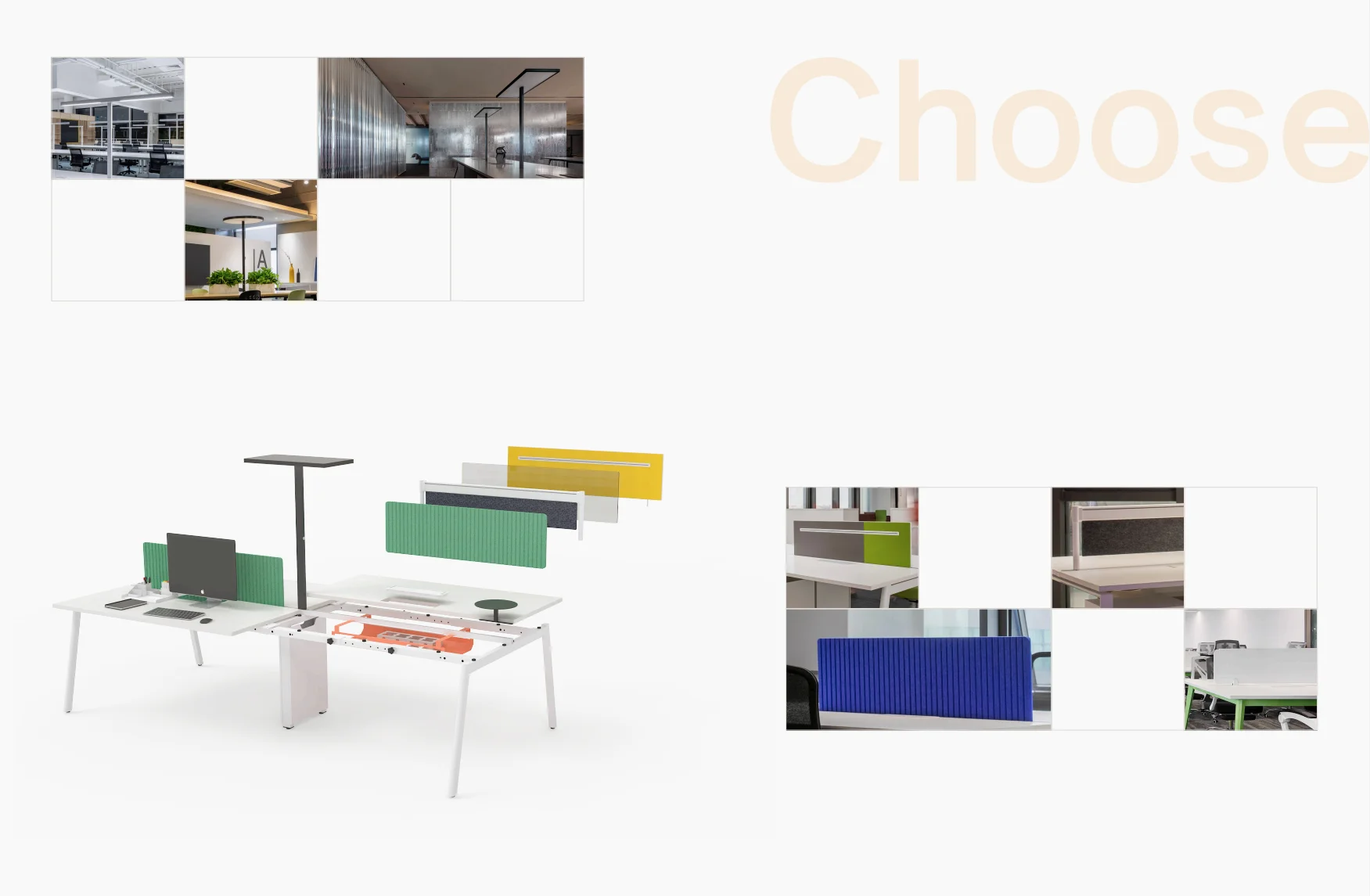 Modern Design Industrial Workstation Steel Ergonomic Desk with Built-in ...