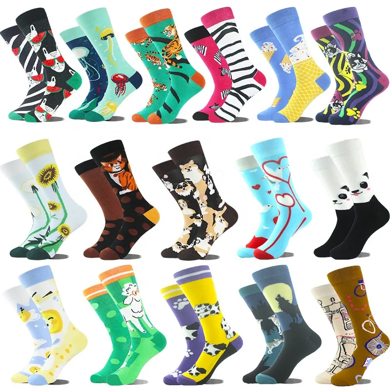 Wholesale Fun Cartoon Animated Mismatched Socks Men Unisex Novelty ...