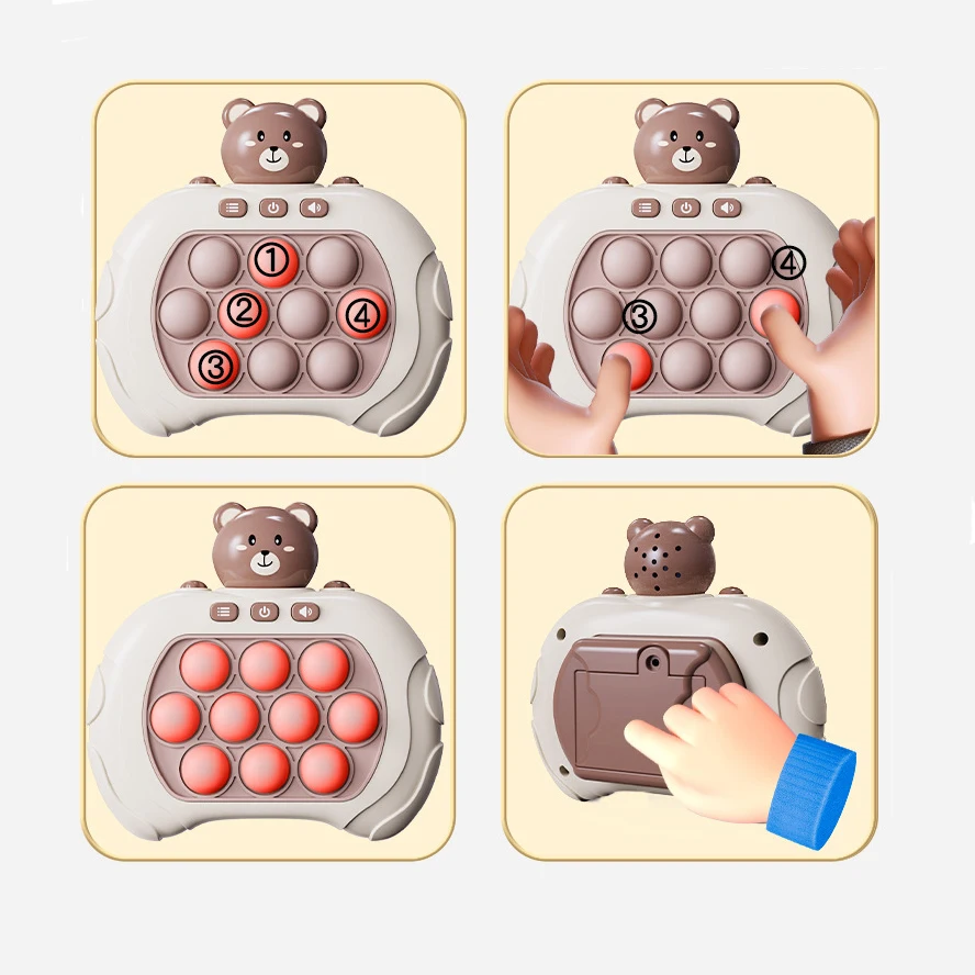 Electronic Pop Quick Push Game Console - Fun & Sensory