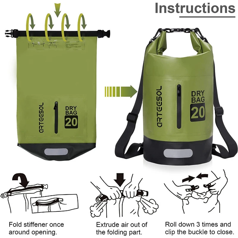 Customized Lightweight Roll Top Pvc Tarpaulin Foldable Backpack ...