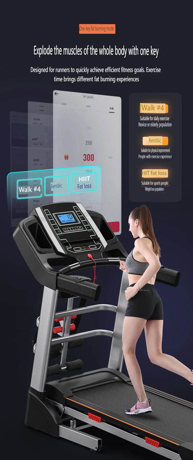 Multifunctional Electric Treadmill Foldable Portable Gym Equipment for ...