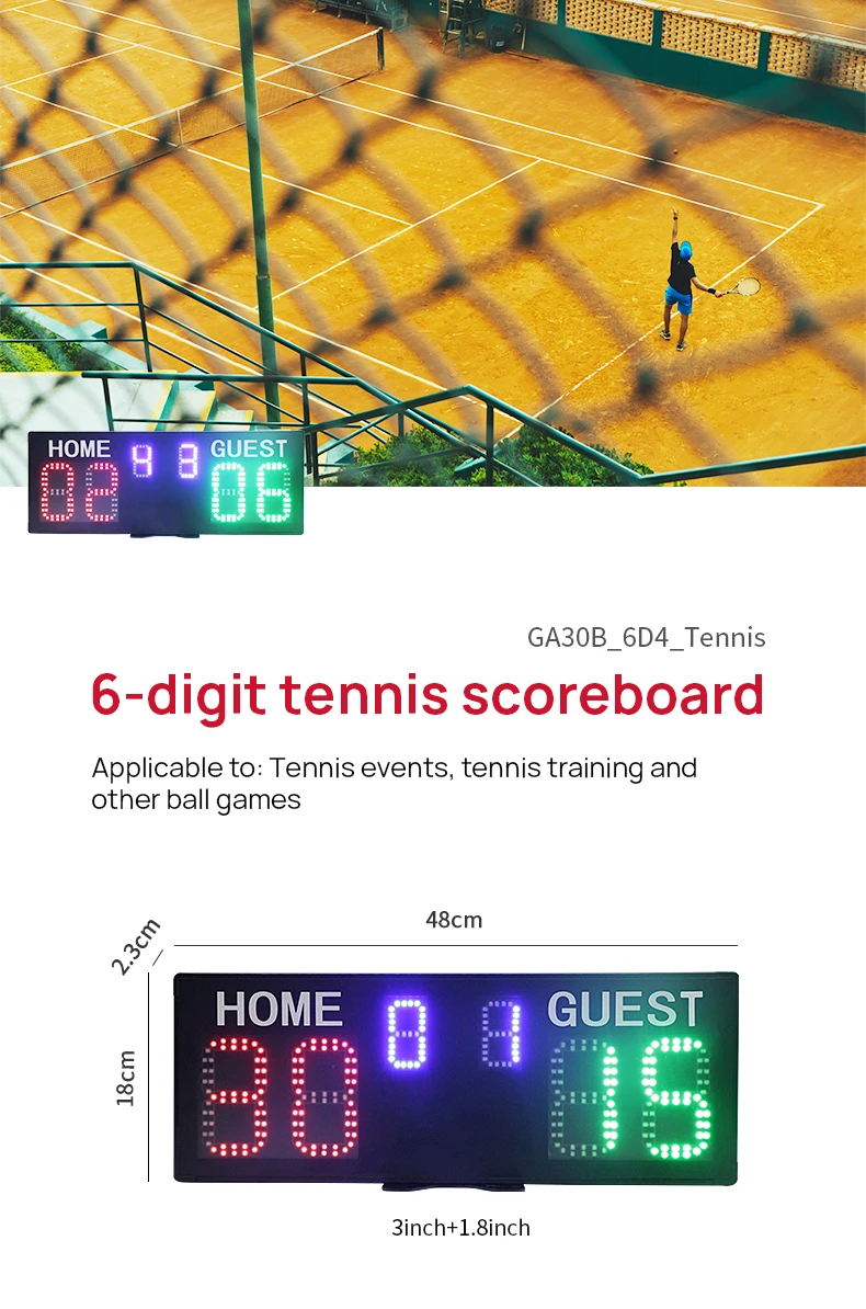 Ganxin Remote Digital Scoreboard - Portable & Wireless LED