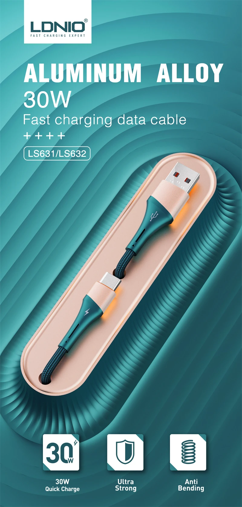 30W Fast Charging LDNIO LS631 USB Cable - Reliable & Efficient