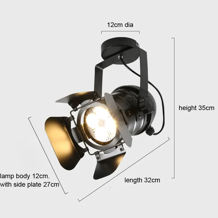 Modern Minimalist LED Track Light - Black Retractable Rail