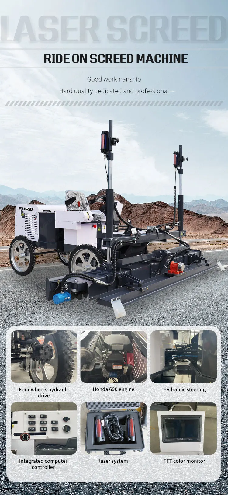 4 Wheel Laser Screed Machine Concrete Floor Leveling Machine - Buy ...