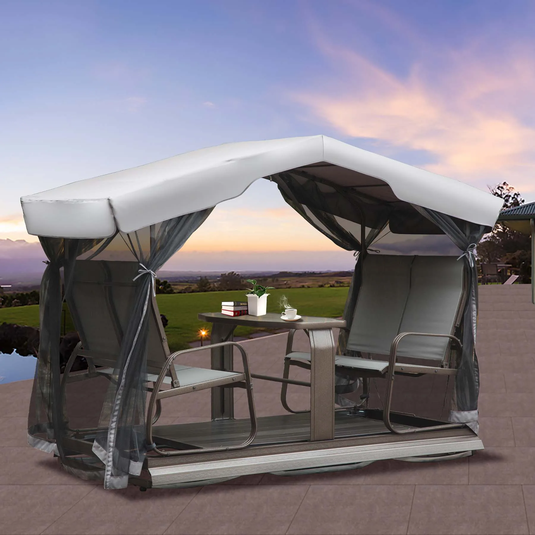 Modern Two Seat Hanging Chair - Perfect for Outdoor Patios
