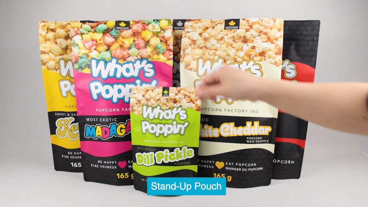 Custom Aluminum Foil Chips Plastic Food Packaging Nuts Popcorn Snack ...