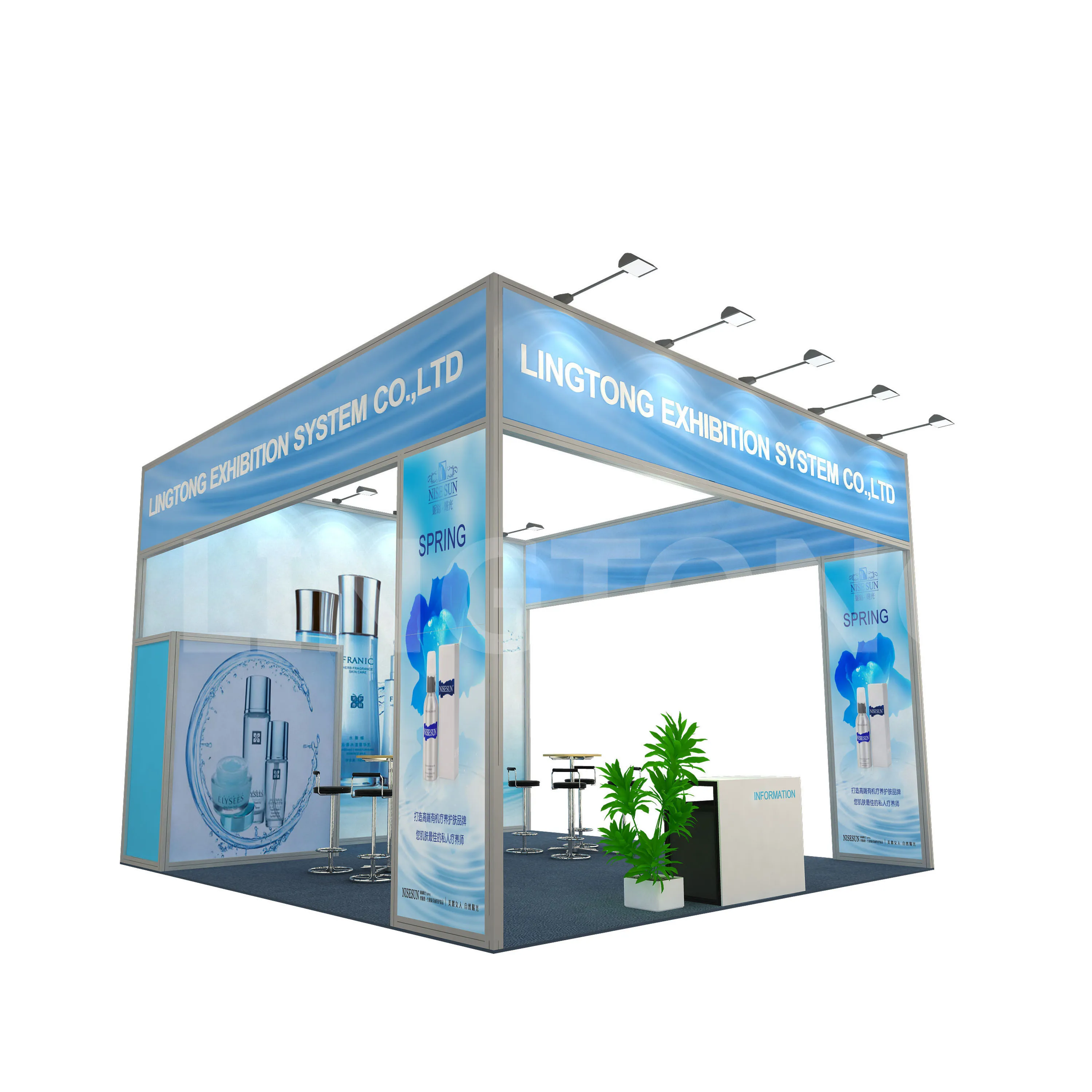 Customized Aluminum 3X3 Exhibition Booth Modular Trade Show Booth Fair ...